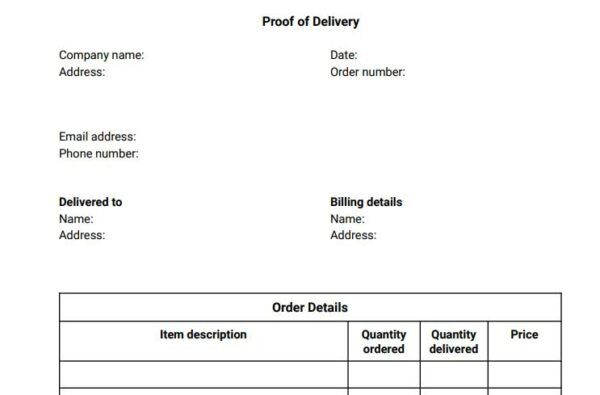 Proof of Delivery (POD): Meaning, Form, and Template